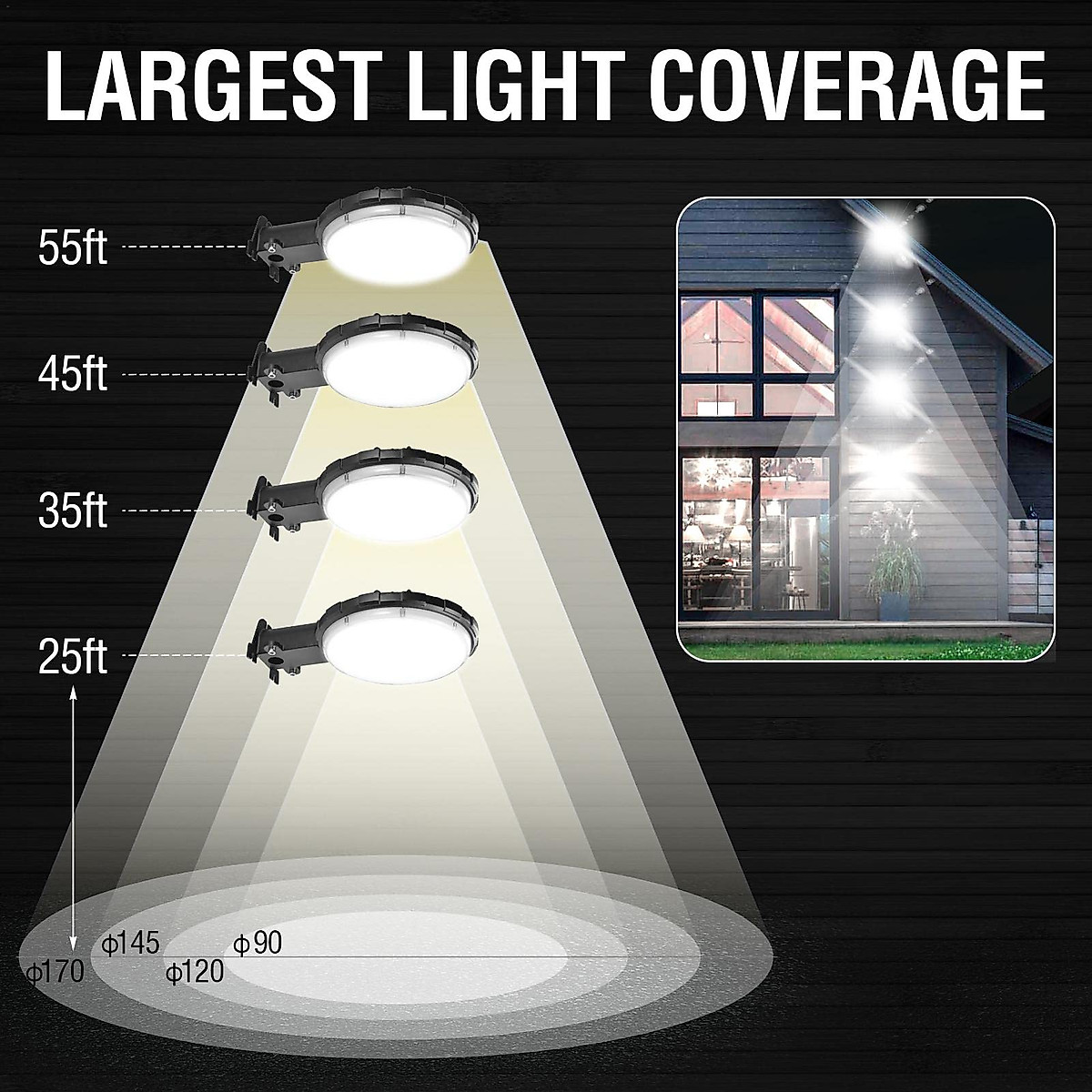 LED Barn Light 100W, 10000LM Dusk to Dawn Outdoor Area Lighting, 5000K Daylight Yard Lights, IP65 Waterproof LED Ceiling Security Lights for Outdoor Street Barns Garage Yard Warehouse Farmhouse