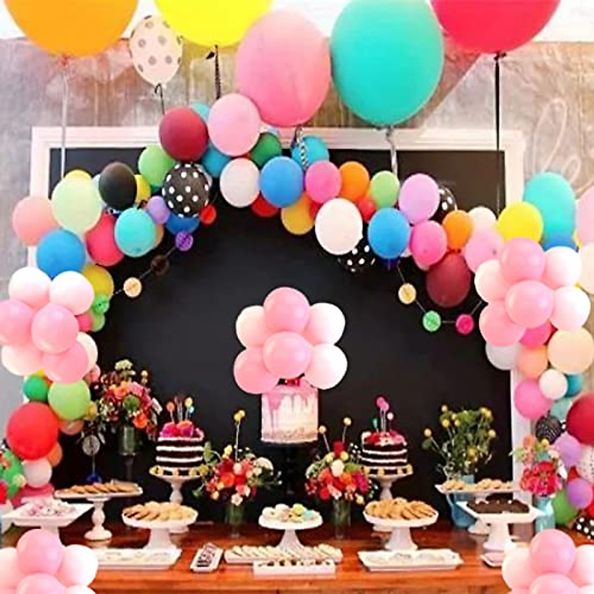 Black Balloons12 inch, Party black Ballons, black latex balloons for black party decor, 100 Pack Round Helium Balloons for Black Themed Birthday Balloons decorations Baby Shower -Black