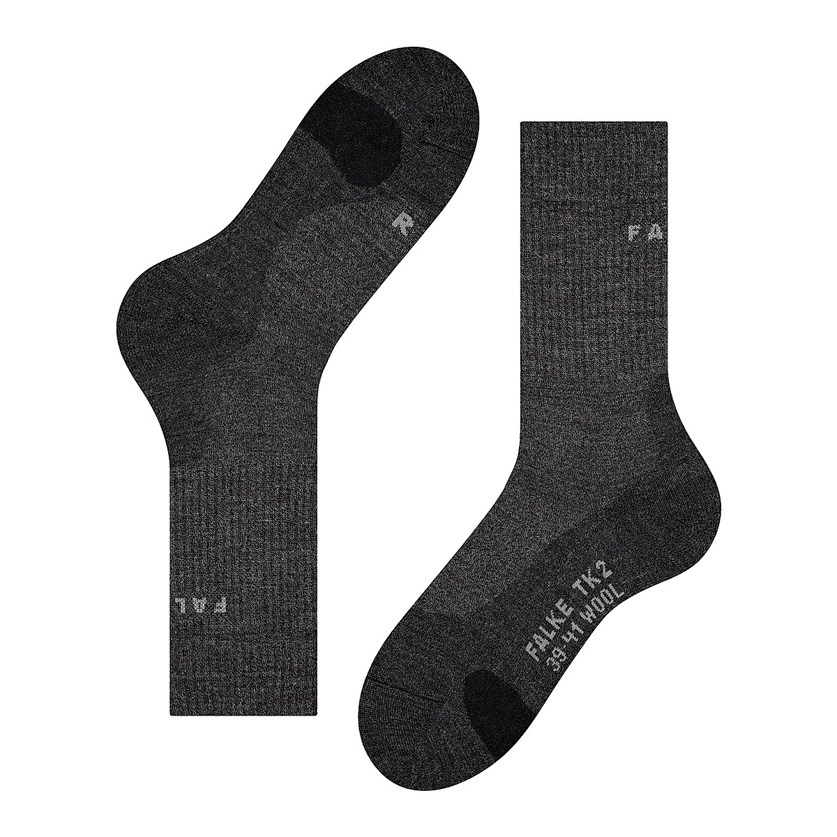 FALKE Women's TK2 Explore Wool Hiking Socks, Mid Calf, Medium Padding, Athletic, Breathable Quick Dry, Merino Wool, Grey (Smog 3150), 5-6, 1 Pair