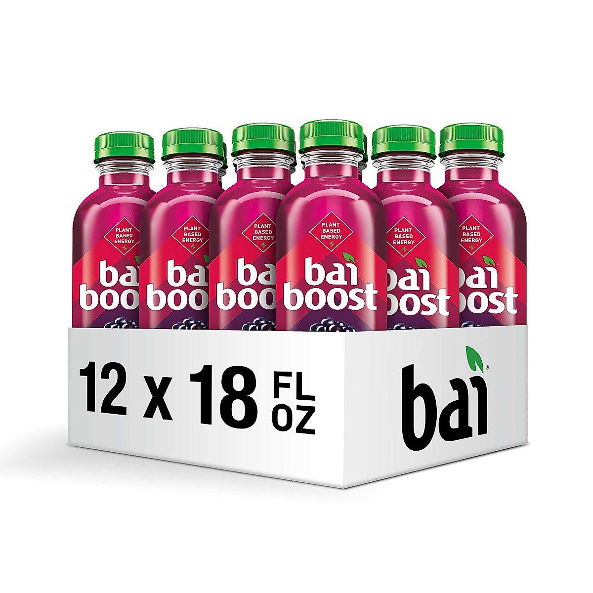 Bai Boost Buka Black Raspberry, Antioxidant Infused Beverage, 18 fl oz bottle (Pack of 12)