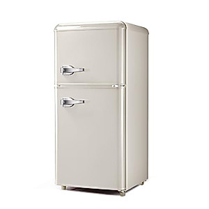 HOPDAY FLS-80G-cream Retro Compact Refrigerator, Cream