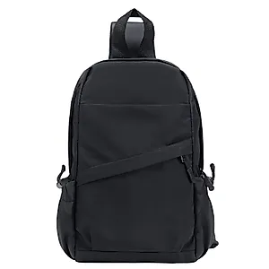 Small Crossbody Sling Backpack Sling Bag, Chest Bag Daypack Cross Body Bag Fanny Pack for Outdoors Traveling Hiking - Black