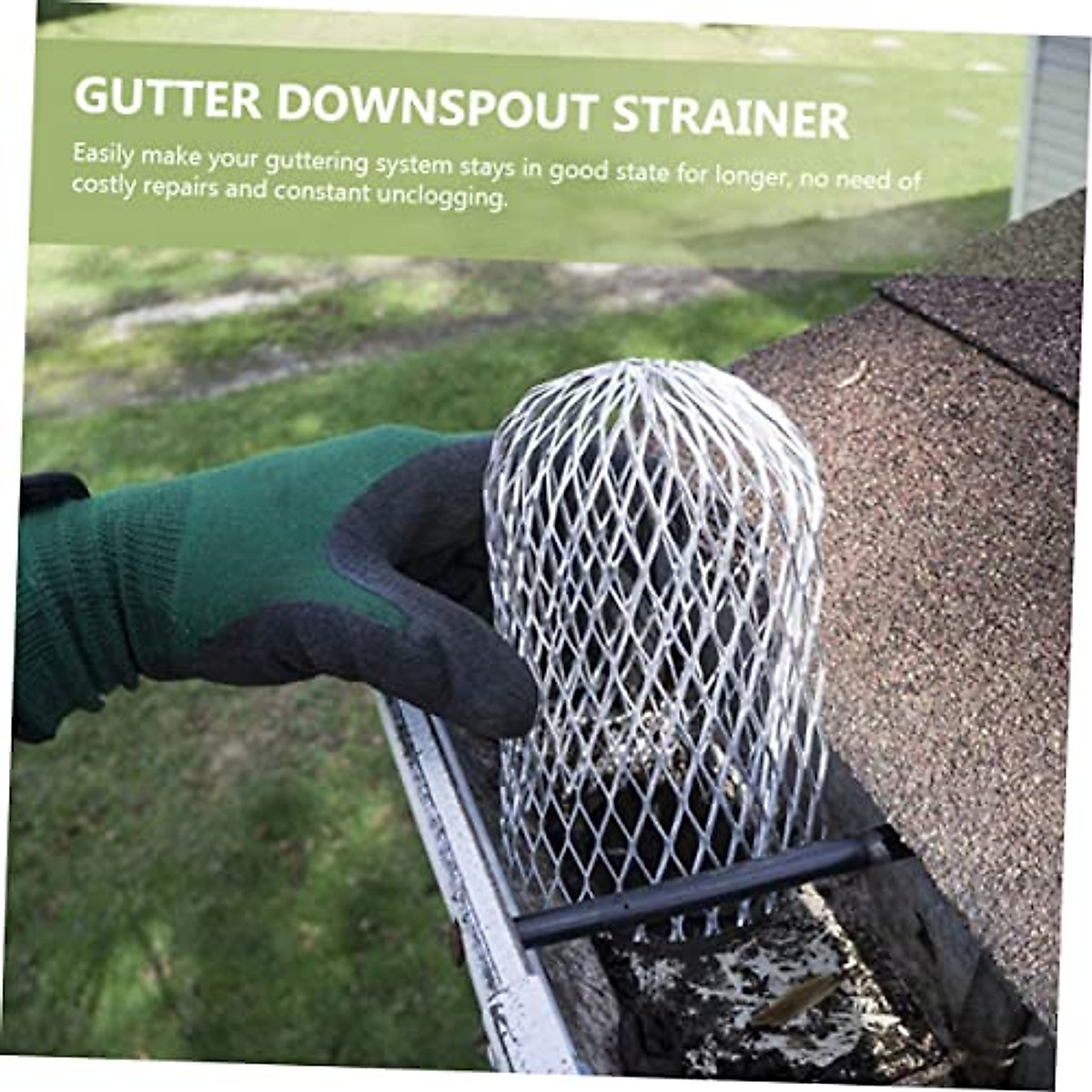 DOITOOL 5pcs Gutter Filter Mesh Strainer Sink Drain Pipe Water Sink Filter Downspout Splash Block Roof Leaf Filter Gutter Guards Roof Anti-Block Strainer Downspout Filter Roof Gutter Guard