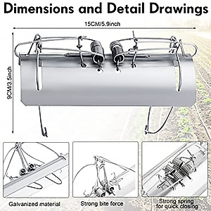 Mole Trap Half Round Metal Mole Killer Reusable Ground Squirrel Trap Heavy Duty Gopher Rat Vole Traps Tactical Traps for Outdoor Lawn Garden Yard Gopher Vole Trapping (4 Packs)