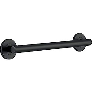 Delta Faucet 41818-BL Contemporary Concealed Screw ADA-Compliant Decorative Grab Bar, 18", Matte Black, 18 In