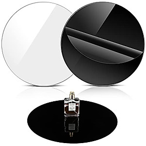 2 Pieces 12 Inch Reflective Display Table Riser Professional Product Photography Black and White Background Product Display for Product Table Top Photography Shooting