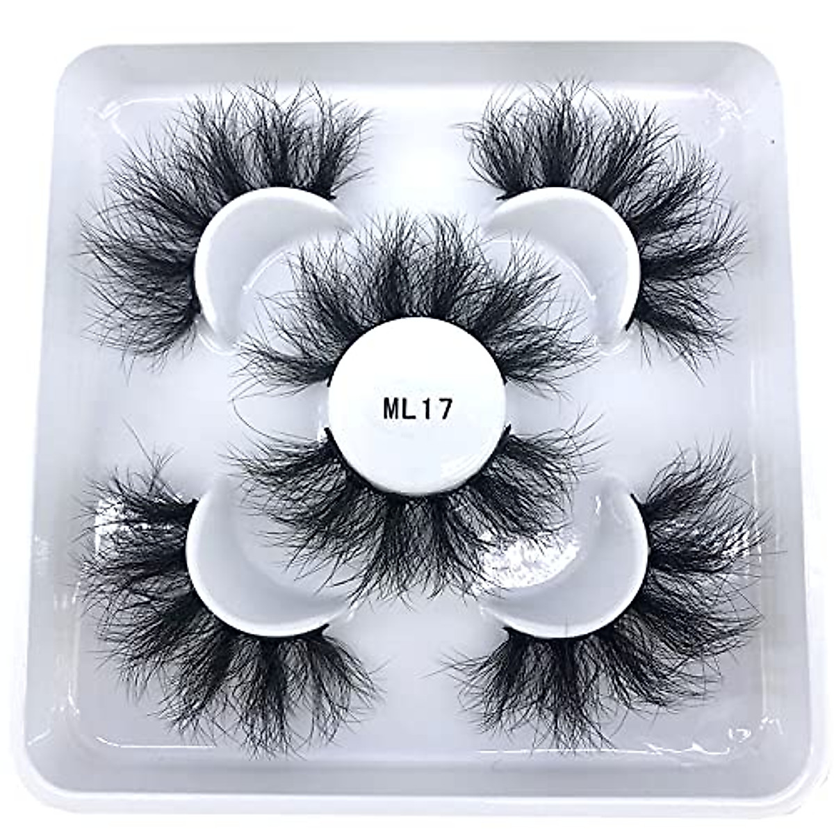 HBZGTLAD Reusable mink eyelashes 25mm lashes fluffy messy 3D mink lashes wholesale 3 pairs natural Long Thick false eyelashes extension (ML17)