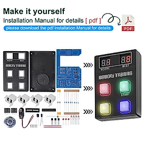 Electronic Memory Game Soldering Kits, PEMENOL Handheld Game Console Electronic kits, Fun Electronic Production Kit College High School Education
