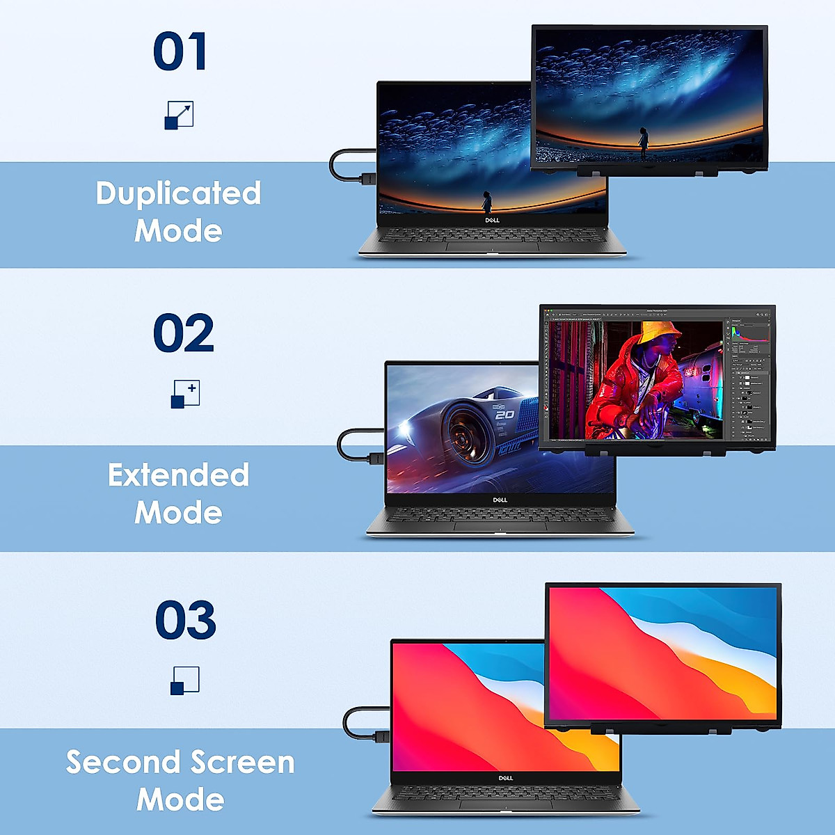 HMTECH 7'' Raspberry Pi Screen, 800x480 HDMI Small Monitor with Dual-Speaker, LCD Screen Display for Raspberry Pi 4/3/2/Zero/B/B+ Win11/10/8/7 (Non-Touch)