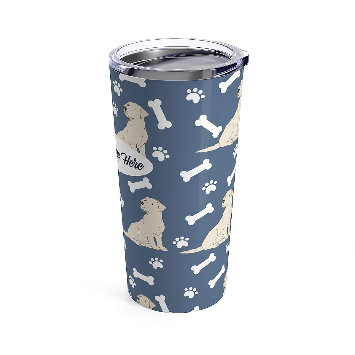 Custom Yellow Lab 20oz Travel Mug - Personalized Stainless Steel Insulated Tumbler Cup for Dog Lovers Warm Cold Drinks Coffee Beer Gifts for Men Women Labrador Retriever