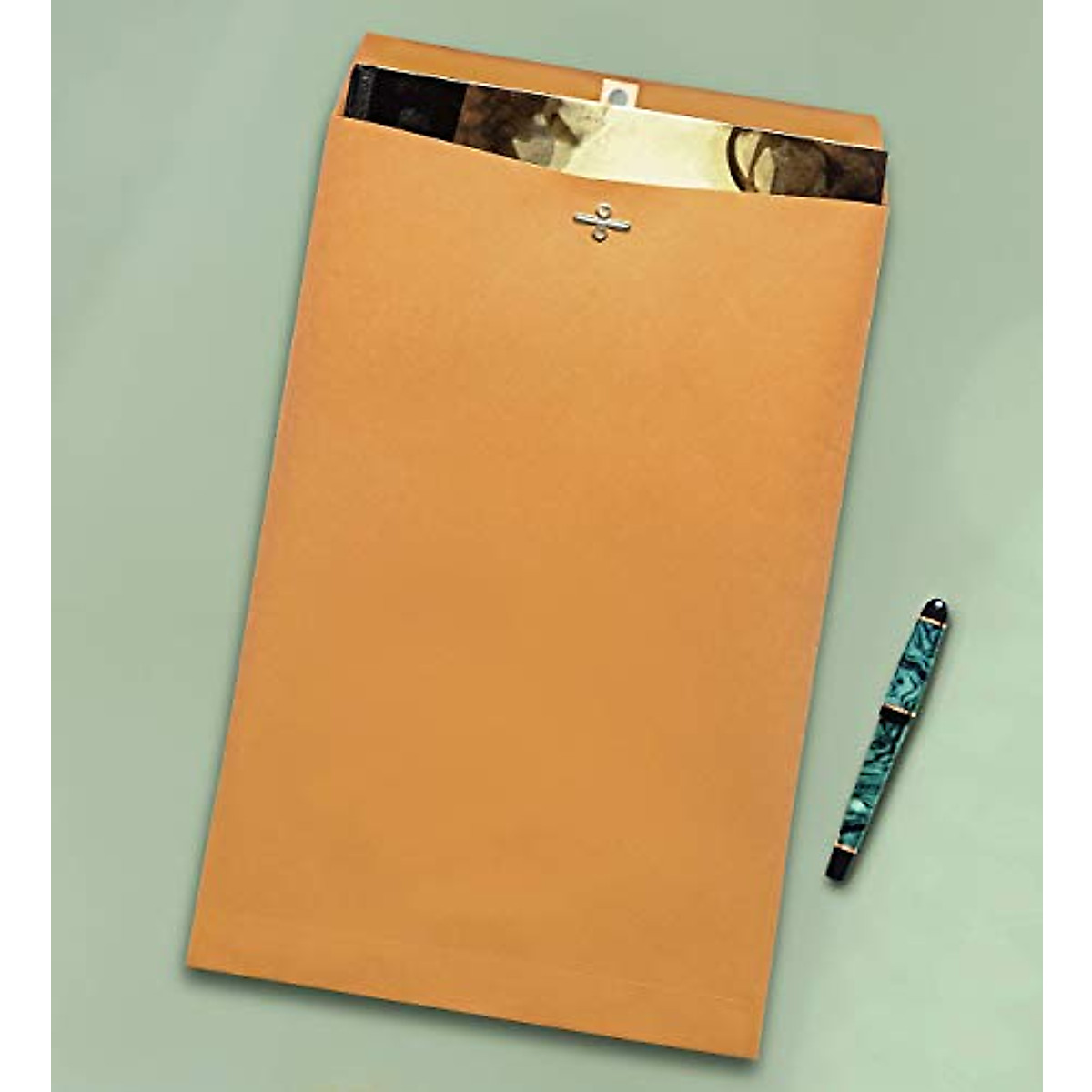 EnDoc 10 x 15 Clasp Envelopes - 100 Pack Brown Kraft Catalog Mailing Gummed Seal Envelope - 28lb Heavyweight 10x15 Inches Manila Envelopes for Home, Office, Business, Legal or School