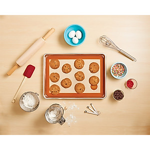 HOHUNGF, Stainless Steel Baking Sheets, Cookie Sheets,Toaster Oven Tray Pan & Rectangle Size 12.5x9.8x1 inch, Non Toxic & Healthy, Superior Mirror Finish & Dishwasher Safe, Silver, 12.5inch