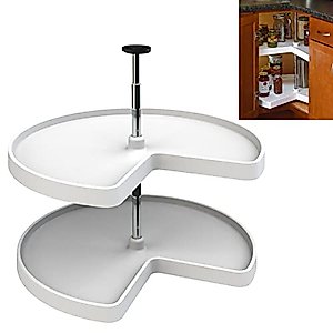 32 Inch Kidney Lazy Susan Turnable, White Lazy Susan Kitchen Cabinet Organizer