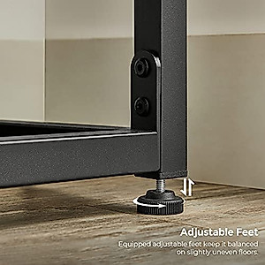 VASAGLE Dining Bench, Kitchen Table Bench, Entryway Bench, for Dining Room, Industrial, 42.5 x 12.8 x 18.2 Inches, Rustic Brown and Black UKTB035B01