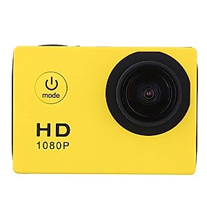 KOVOSCJ Sports Action Camera Sports Camera Mini DV Outdoor Waterproof Video Camera 2.0 Inch Sports Camera for Vlog Recording (Color : Yellow, Size : Medium)