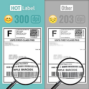 HotLabel 300 DPI Shipping Label Printer 4x6, A300 Direct Thermal Label Printer for Shipping Packages, Product Barcode Printer Sticker Maker Machine for Amazon Shopify FedEx UPS, Address Mailing