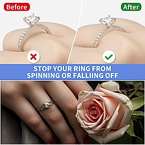 Ottemax Ring Size Adjuster for Loose Rings - 20 Pack 6 Sizes Invisible Jewelry Sizer, Mandrel for Making Jewelry Guard, Spacer, Sizer, Fitter - Spiral Silicone Tightener Set with Polishing Cloth