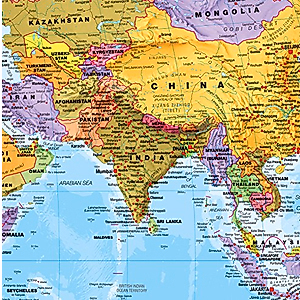 Maps International Giant World Map - Mega-Map Of The World - 46 x 80 - Full Lamination