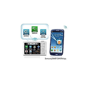 Samsung DV150F 16.2MP Smart WiFi Digital Camera with 5x Optical Zoom and 2.7" main and 1.48" front Dual LCD Screens (White)