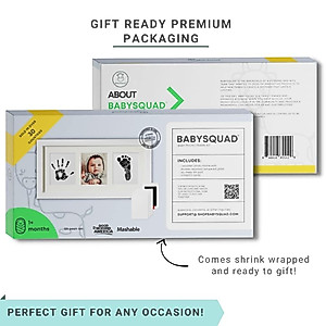 Baby Prints Newborn Handprint and Footprint Picture Frame Keepsake Kit, 13.5 x 7 INCHES (Large Size), Mess-Free Ink Pad Included | Gift for New Parents for Babyshower | Photo Keepsake