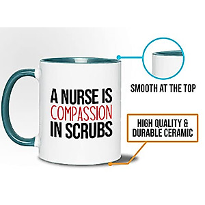 Bubble Hugs Nurse 2Tone Green Mug 11oz - A nurse is compassion - Labor Clinical Certified Nursing Assistant Surgical Emergency Oncology Practitioner