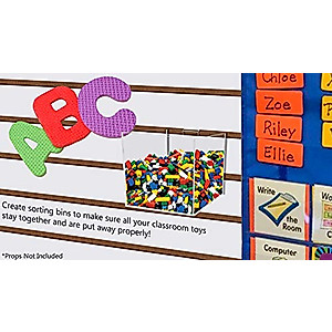 Marketing Holders 4 Pack 5" Slatwall Retail Bin Clear Acrylic Merchandise Storage Organizer Bulk Product Dump Boxes Single Pocket Plexiglass Caddy for Retail Stores and Service Centers