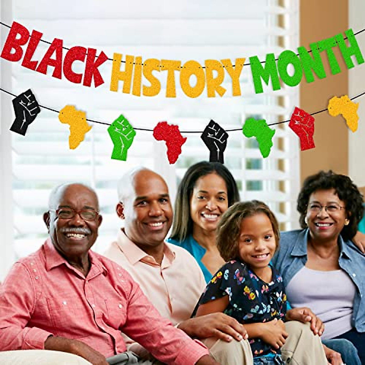 Black History Month Party Decoration Black History Month Banner for African American Black History Month Holiday Party Supplies Glitter Party Decor