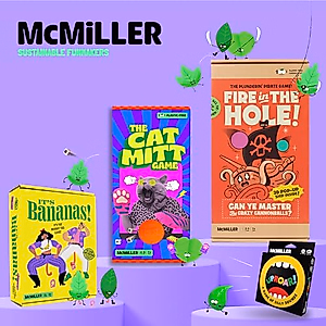 MCMILLER ENTERTAINMENT It's Bananas! The Monkey Tail Game - Funny, Fun Party & Family Game for Kids, Baby Shower, Bachelorette, Easter, Gag Gift for Game Night, Ages 6+, 2+ Players