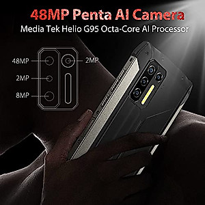 Ulefone Power Armor 13 Rugged Smartphone, IP68 Waterproof Phone, 13200mAh Battery, 15W Wireless Charge, 48MP Four Rear Camera, 6.81" FHD+, Helio G95 Octa-core Android 12, 8GB + 128GB, Dual 4G Unlocked