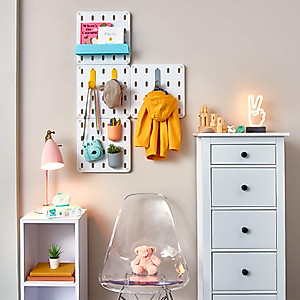 iDesign Cade BPA-Free Plastic Modular Hanging Pegboard Organizer Storage Shelf, 12.71" x 3.7" x 2.25", Aqua