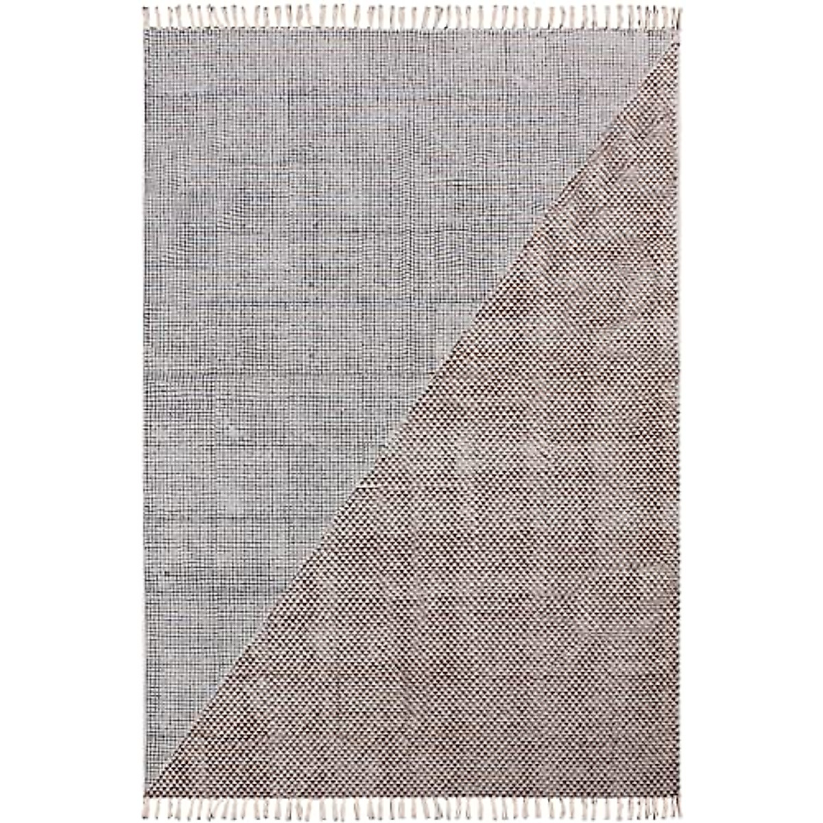 Casavani Hand Block Printed Cotton Dhurrie Abstract Brown & Black Area Rug Doormat Floor Rug Indoor Area Rugs for Bedroom Living Room Laundry Room 4x6 Feet