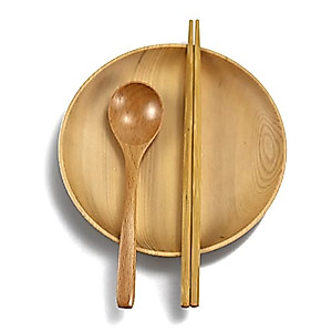 Miraclekoo Wood Spoons for Eating and Soup Wooden Soup Spoons,7 Inch,5 Pcs