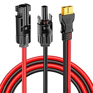 YQMAJIM Solar Panel Connector to XT60 Extension Cable,(10AWG 10Ft) XT60 Connector to Solar Panel Charging Cord, Panel Solar to XT60 Adapter Charge Cable for RV Portable Power Station Solar Generator