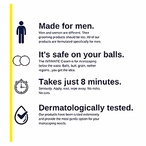 Intimate/Private Hair Removal Cream, Fast & Effective Hair Remover for Men's Underarm, Chest, Back, Legs, and Arms, 4.2 fl oz