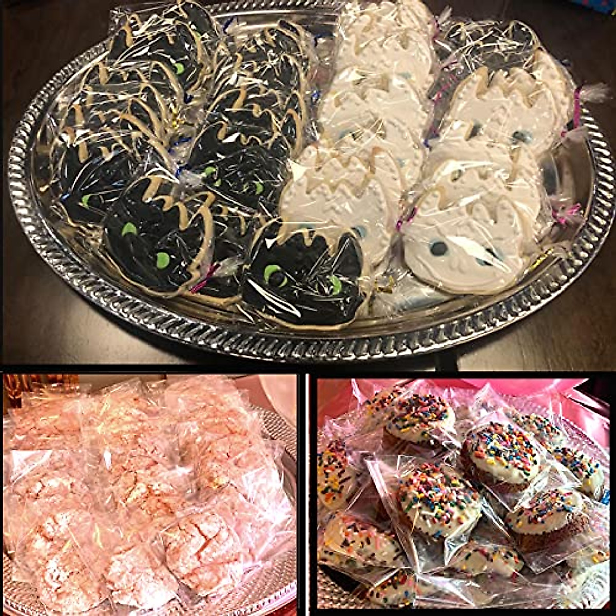 SOMIOCO 100 pcs Clear 4" x 6"(10 x 15cm) Self Seal Cello Cellophane Bags Resealable Poly Bags 2.8 mils for Cookie, Candy, Gift Bakery, Prints, Photos, Cards & Envelopes, Party Decorative