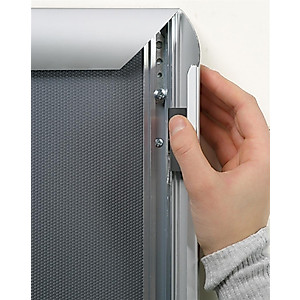 Displays2go 24 x 36 Wall Mounted Snap Frame, Quick Clip Mounting Style, Aluminum Construction – Brushed Silver (QCX45SLV36)