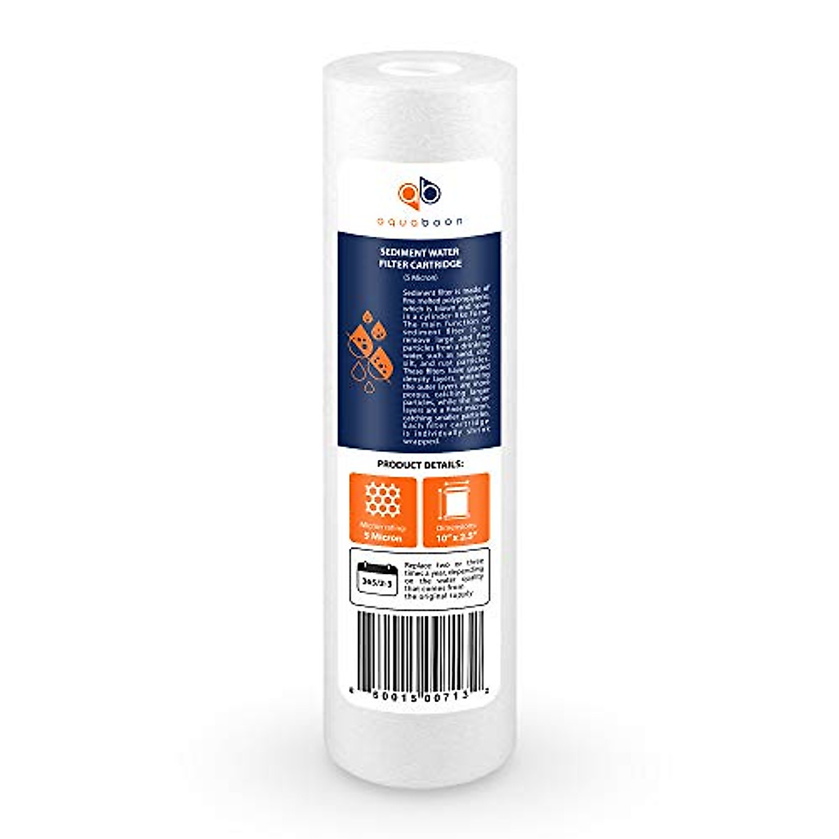 Aquaboon Set of 20 Sediment/Carbon 5 Micron Water Filter Catridges, Universal 5 Micron 10 x 2.5 inch Cartridge, Compatible with DWC30001, WFPFC8002, FXWTC, WHEF-WHWC, WHKF-WHWC,Pentek DGD series,RFC
