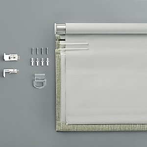 Sun Zero Preble Textured 100% Blackout Cordless Roman Shade, 35" x 64", Sage Green