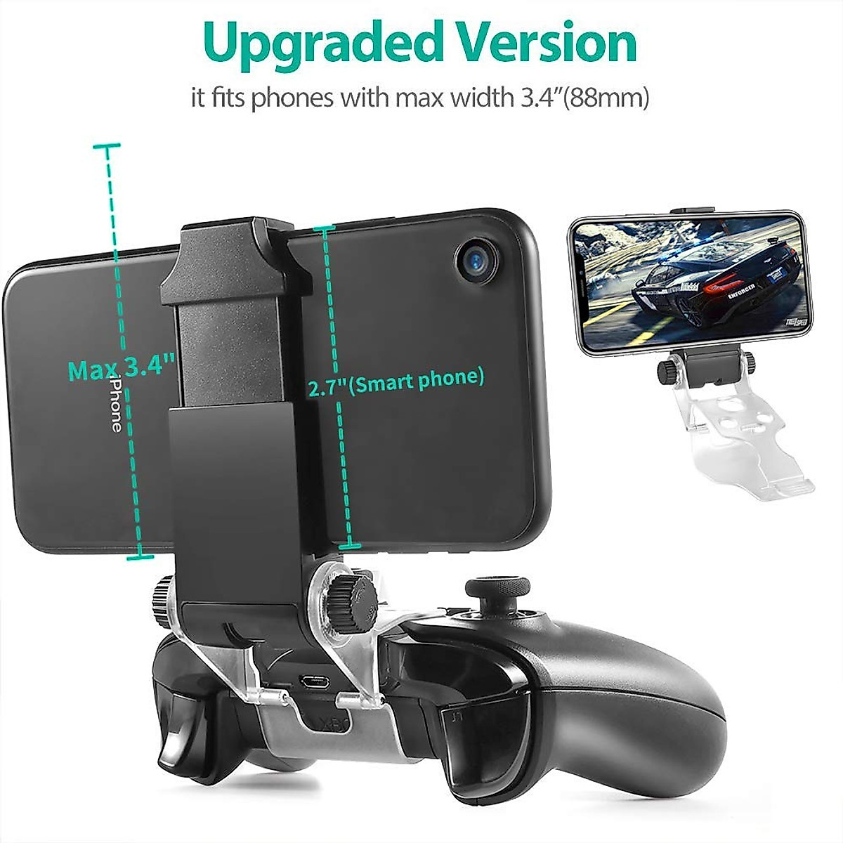URWOOW Wireless Controller Phone Clip Holder Clamp Mount Stand Bracket for Xbox One Slim S X Controller ( Not for Xbox series X )