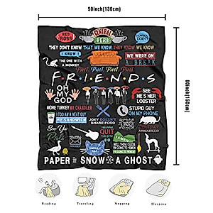 Bnejvif Friends TV Show Blanket Throw Friends Tv Show Merchandise Gifts Flannel Blanket for Sofa Couch Bed 50"x60"