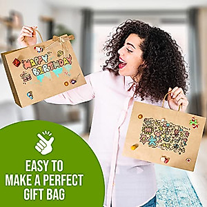 Tobvory Kraft Paper Bags - 50pcs 16x6x12 Inches Brown Paper Bags With Handles Bulk, Large Recycled Paper Bags, Ideal As Shopping Bags, Gift Bags, Retail Bags For Small Business Retail Grocery