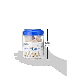 Learning Resources Geometric Solids, Wooden Shapes, Set of 12 Geometric Shapes, Ages 6+, Multi-color