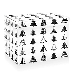 CaTaKu Christmas Tree Cute Storage Bins with Lids and Handles, Fabric Large Storage Container Cube Basket with Lid Decorative Storage Boxes for Organizing Clothes