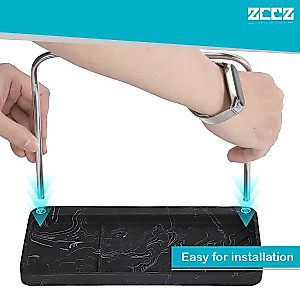 zccz Sponge Holder - Kitchen Sink Organizer Tray Stainless Steel Dish Cloth Hanger Soap Dispenser Brush Holder Caddy, Black Marble Look