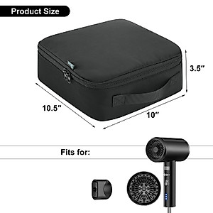 Hair Dryer Carrying Bag Travel Hairdryer Storage Bag Fits 1600W Ionic Blow Dryer and Styler Attachments, Universal Blowdryer Organizer with Mesh Pocket for Portable Hair Dryer and Styling Accessories