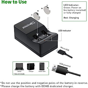 EEMB LIR2025 Rechargeable Li-ion Battery Charger with 4PCS 3.7V Lithium-ion Coin Button Cell Batteries 40mAh
