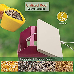 Goodeco Metal Bird Feeder Garden Decor - Bird Feeders for Outdoors Hanging,Country House Design Squirrel Proof,Easy Cleaning & Refills,Grandpa Gifts,4.7 * 10.2" (Purple)