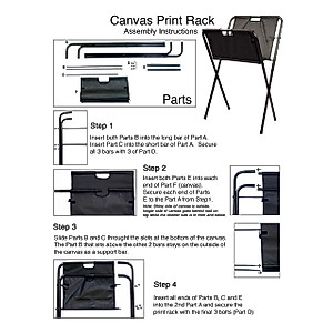 Creative Mark Medium Canvas Print Rack - Portable Folding Display for Posters, Artwork, Prints, Canvas, Panels, Artist Galleries, Studios & Storage - 39"h x 21.5"d x 24"
