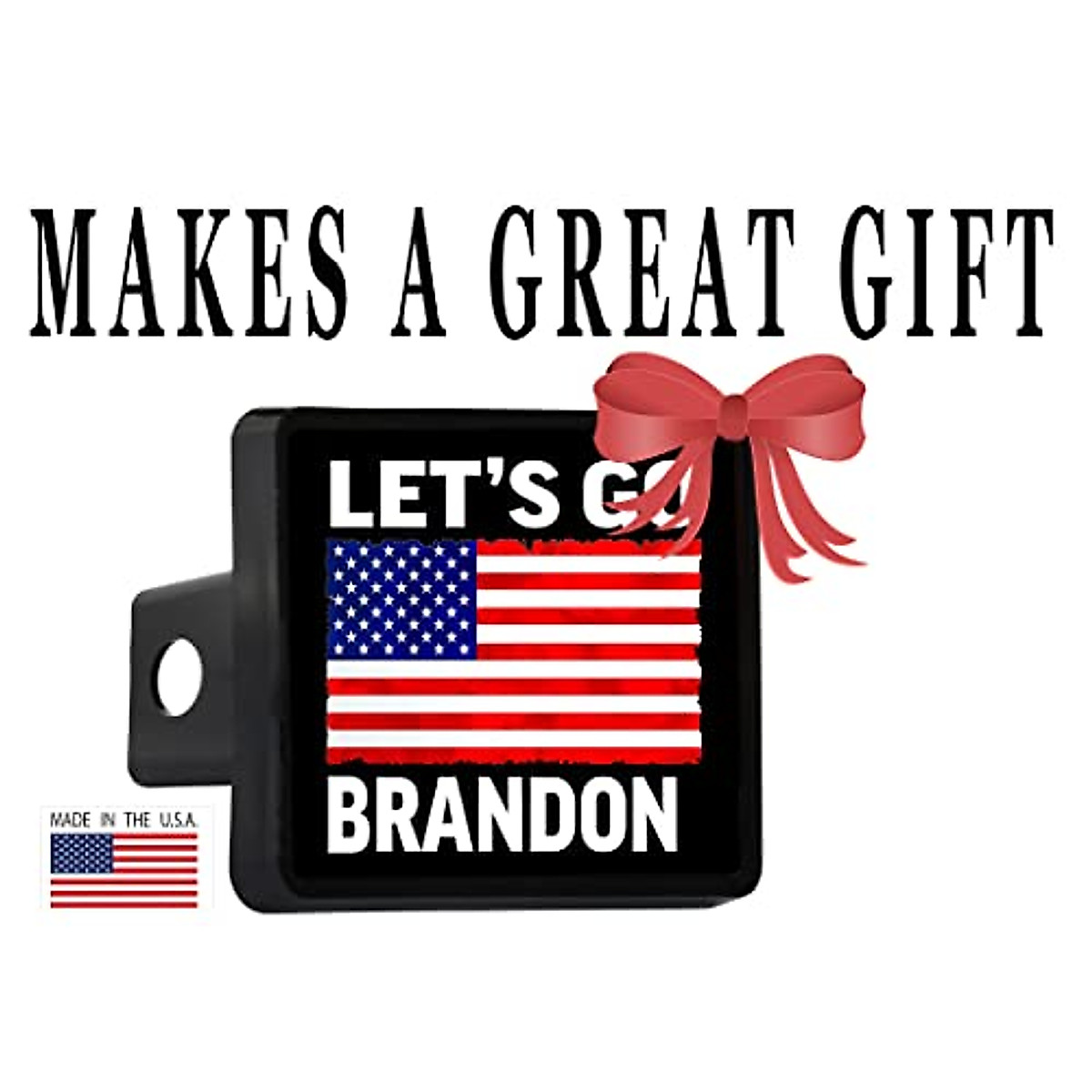 Rogue River Tactical Funny Chant Let's Go Brandon Trailer Hitch Cover Plug Great Gift Idea