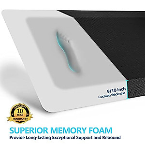 FEATOL Anti Fatigue Mat Floor Mat, Extra Thick Standing Office Desk Mat Foam Cushioned Anti Fatigue Ergonomic Kitchen Mats Comfort Standing Pad 9/10 Inch (20" x 32", Black)